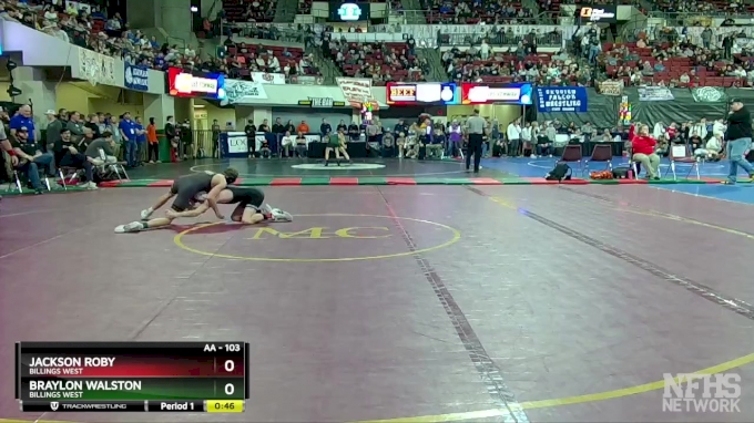 AA - 103 lbs Cons. Round 2 - Braylon Walston, Billings West vs Jackson ...