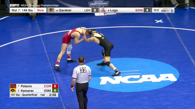 157 qf, Dylan Palacio (Cornell) F Michael Kemerer (Iowa),