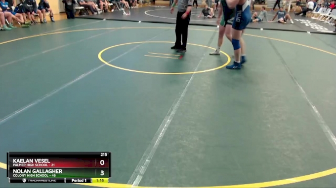 215 lbs Round 1: 1:30pm Fri. - Kaelan Vesel, Palmer High School vs ...