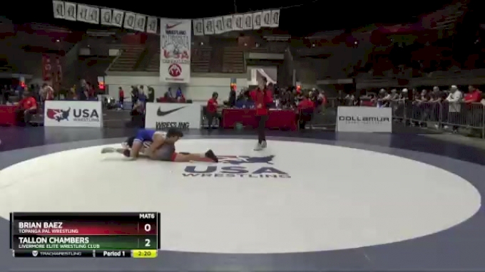 132 lbs Cons. Round 2 - Brian Baez, Topanga PAL Wrestling vs Tallon ...