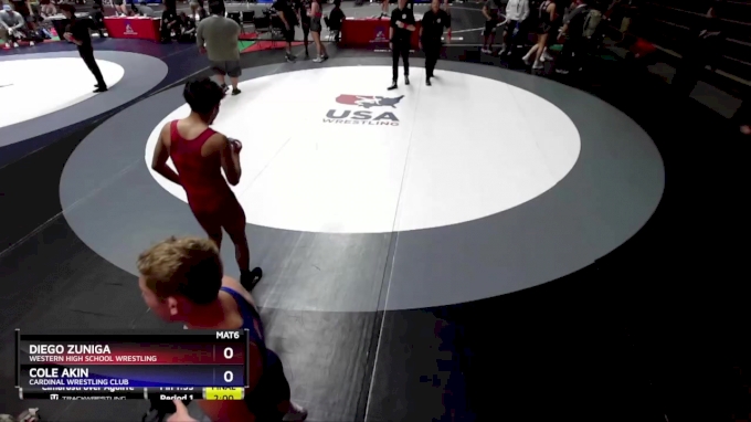 144 lbs Cons. Round 2 - Diego Zuniga, Western High School Wrestling vs ...