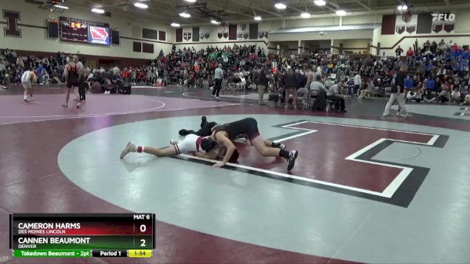 106 lbs Cons. Round 3 - Cameron Harms, Des Moines Lincoln vs Cannen ...