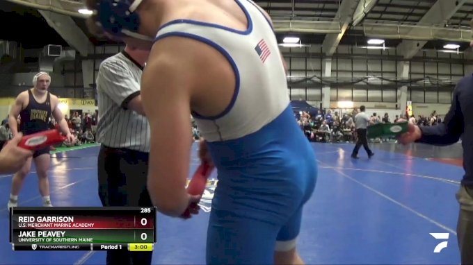 285 lbs Quarterfinal - Reid Garrison, U.S. Merchant Marine Academy vs Jake Peavey, University Of ...