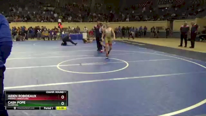 100 lbs Champ. Round 1 - Cash Pope, Glenpool vs Aiden Robideaux ...