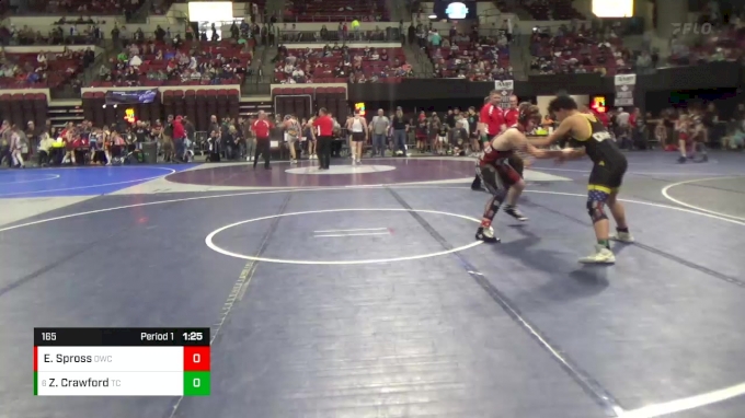 165 lbs Semifinal - Zane Crawford, Team Champs vs Eli Spross, Darby ...