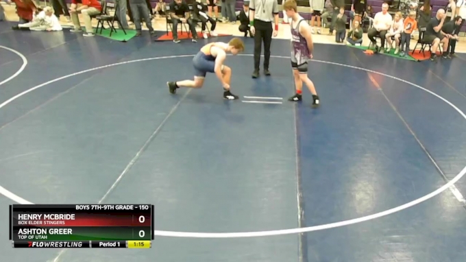 150 lbs Quarterfinal - Ashton Greer, Top Of Utah vs Henry McBride, Box ...