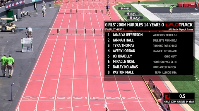 Girl's 200m Hurdles, Heat 3 - Age 14
