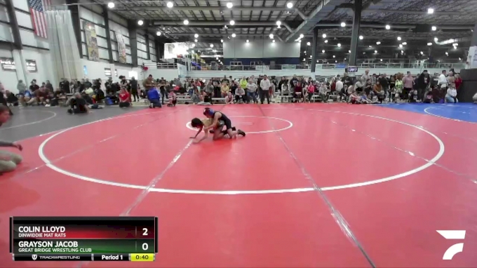 56 lbs Semifinal - Colin Lloyd, Dinwiddie Mat Rats vs Grayson Jacob ...