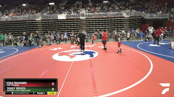 56 lbs Quarterfinal - Cole Rhoades, CWC Thunder vs Teddy Rouch, Natrona ...