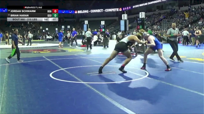215 lbs Consi Of 8 #1 - Jordan Schwarm, Ukiah (NC) vs Brian Haran ...