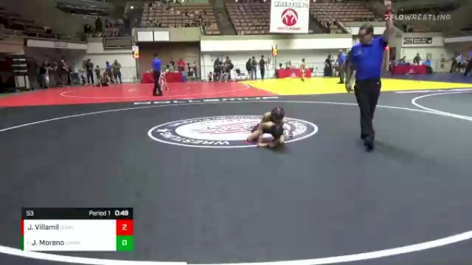 53 lbs Cons. Semi - Judah Moreno, Laguna Hills Hawkeye WC vs Jayden Kai ...