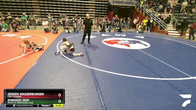 45 lbs Champ. Round 2 - Jensen Wasserburger, CWC Thunder vs Emersen ...