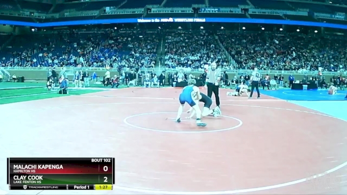 D2-120 lbs Champ. Round 1 - Malachi Kapenga, Hamilton HS vs Clay Cook ...