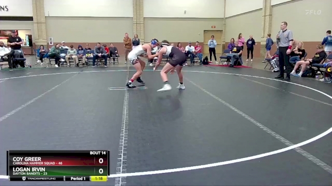 140 lbs Round 5 (6 Team) - Logan Irvin, Dayton Bandits vs Coy Greer ...