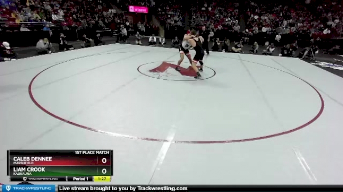 D1-165 lbs 1st Place Match - Caleb Dennee, Marshfield vs Liam Crook ...