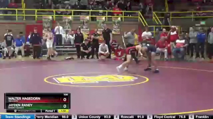 106 lbs Semifinal - Jayden Raney, Union County vs Walter Hagedorn, Tell ...