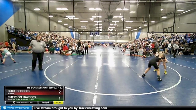 82 lbs Cons. Round 2 - Emerson Haycock, Jordan Junior Wrestling vs Duke ...