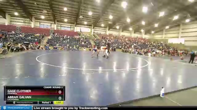 126 lbs Champ. Round 2 - Gage Clothier, Montana vs Abram Galvan, California