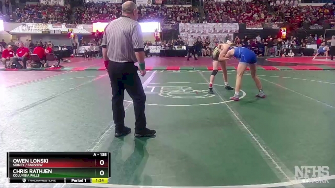 A - 138 lbs Champ. Round 1 - Chris Rathjen, Columbia Falls vs Owen ...