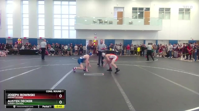 106 lbs Cons. Round 1 - Joseph Rowinski, Hackettstown vs Austen Decker ...