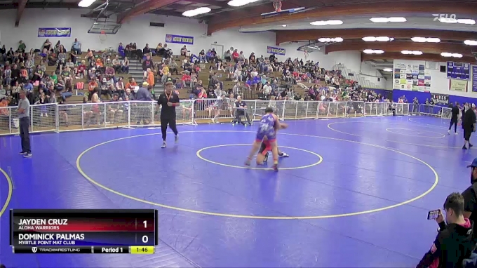 130 lbs Cons. Semi - Jayden Cruz, Aloha Warriors vs Dominick Palmas ...