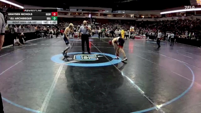 5A 107 lbs Champ. Round 1 - Eli Archibeque, Rio Rancho vs Graysen ...