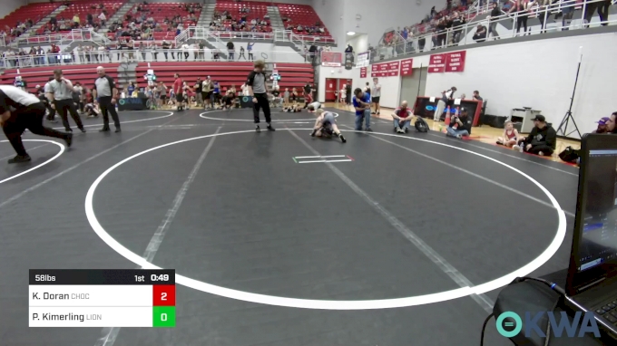 58 lbs Consi Of 8 #2 - Kandon Doran, Choctaw Ironman Youth Wrestling vs ...