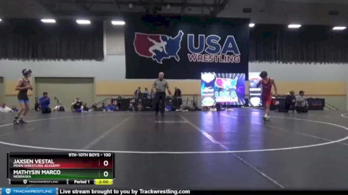 100 lbs Champ. Round 2 - Mathysin Marco, Nebraska vs Jaxsen Vestal ...