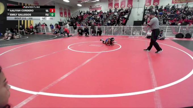 100 lbs Cons. Round 2 - Aaliyah Cordero, Valencia vs Emily Gallegos ...