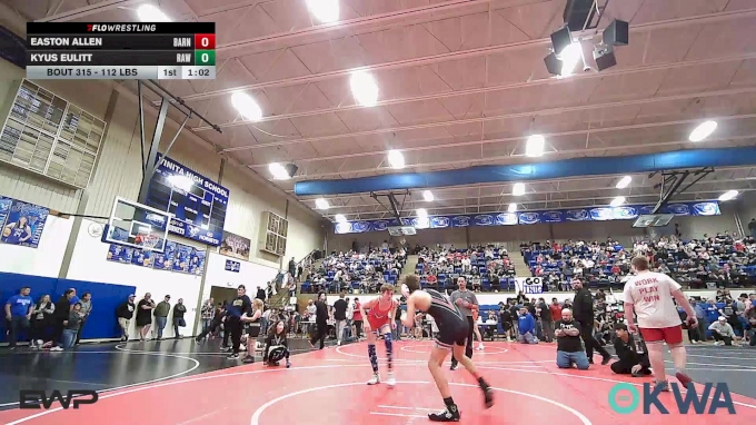 112 lbs Quarterfinal - Easton Allen, Barnsdall Youth Wrestling vs Kyus ...