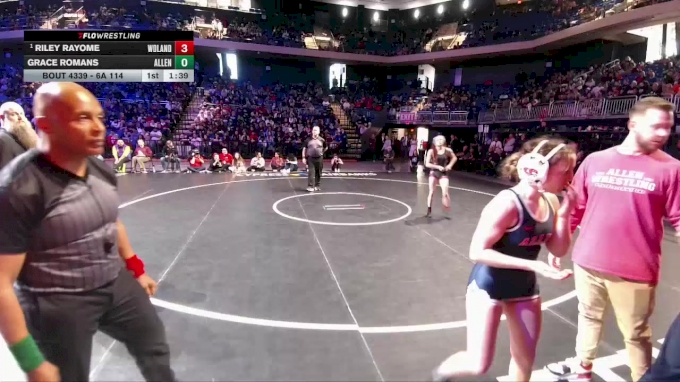 6A 114 lbs 1st Place Match - Riley Rayome, Conroe The Woodlands vs ...