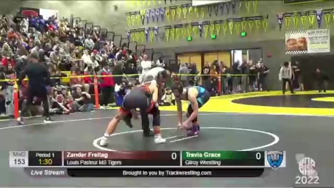 153 lbs Quarterfinal - Travis Grace, Gilroy Wrestling vs Zander Freitag ...