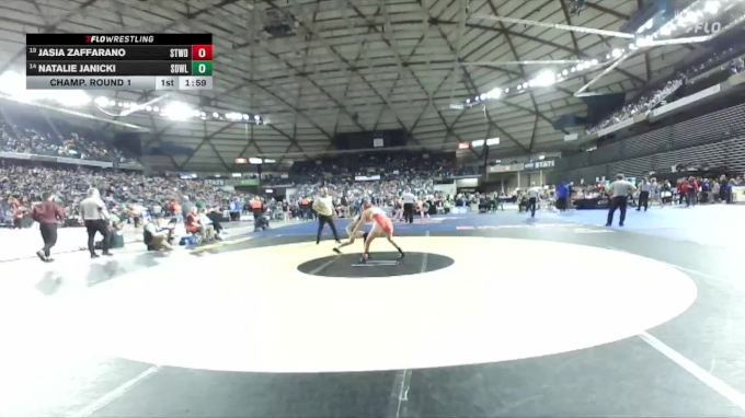 Girls 3A 125 lbs Champ. Round 1 - Jasia Zaffarano, Stanwood (Girls) vs ...
