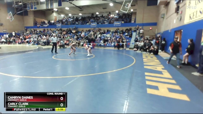 105lbs Cons. Round 1 - Camryn Daines, University (Girls) vs Carly Clark, Tonasket (Girls)