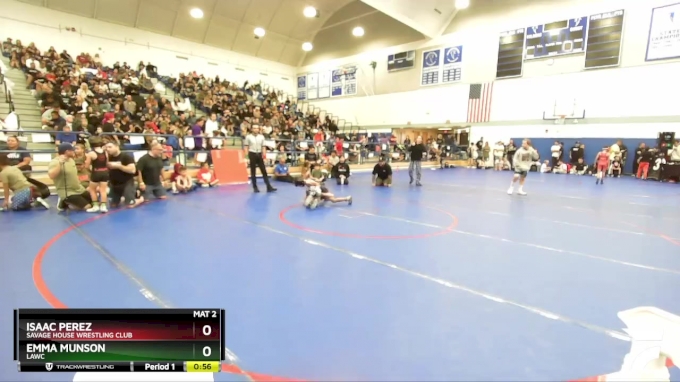 56 lbs Quarterfinal - Emma Munson, LAWC vs Isaac Perez, Savage House ...
