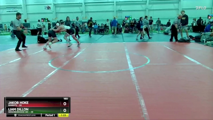 160 lbs Round 5 (10 Team) - Liam Dillon, Neighborhood WC vs Jakob Hoke ...