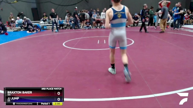 102 lbs 3rd Place Match - Braxton Baker, WA vs Jj Jump, OR