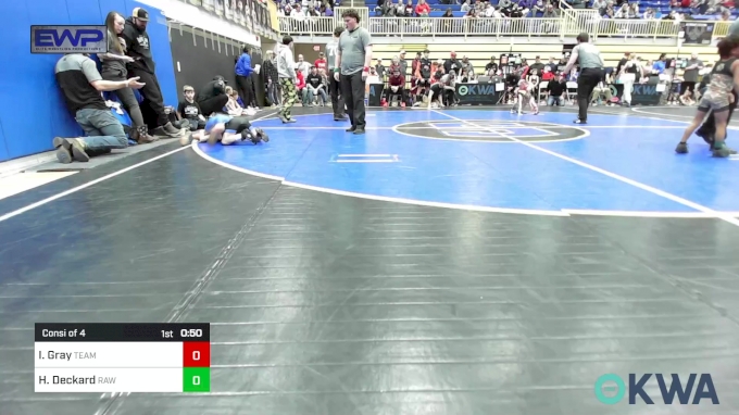 55 lbs Consi Of 4 - Isiah Gray, Team Guthrie Wrestling vs Hank Deckard ...