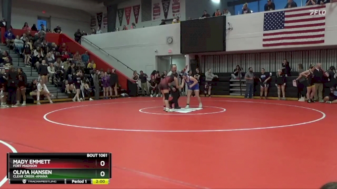 155 lbs Champ. Round 1 - Olivia Hansen, Clear Creek-Amana vs Mady ...