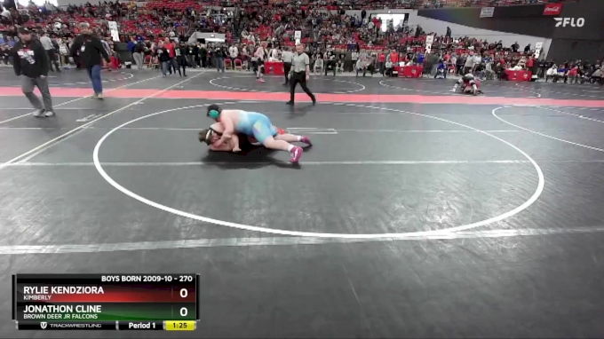 270 lbs Cons. Round 2 - Jonathon Cline, Brown Deer Jr Falcons vs Rylie ...