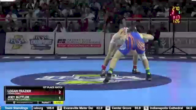 126 lbs 1st Place Match - Joey Buttler, Whiteland Community. vs Logan ...