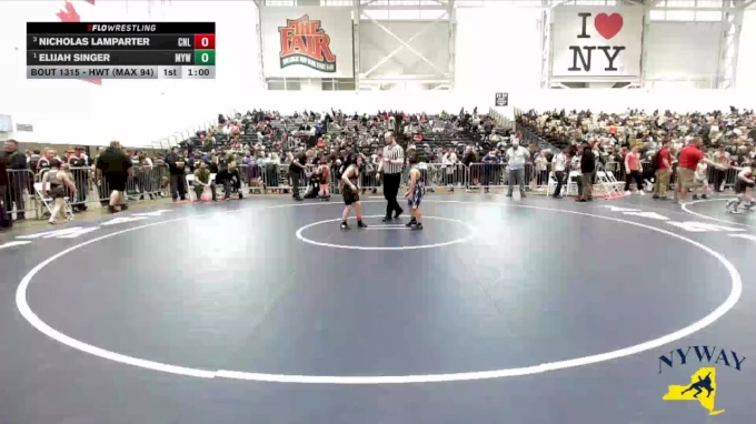 Round 4 - Elijah Singer, Midlakes Youth Wrestling vs Nicholas Lamparter ...