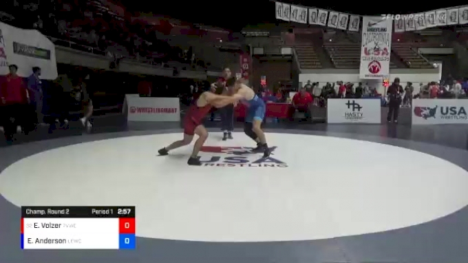 182 lbs Champ. Round 2 - Ethan Volzer, 7 Virtues Wrestling Club vs Erik ...