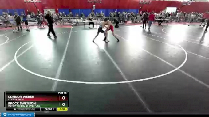 132 lbs Champ. Round 1 - Connor Weber, St. Croix Falls vs Brock Swenson ...