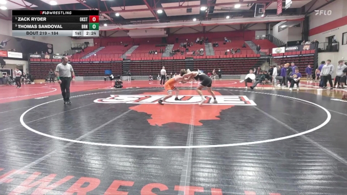 184 lbs 1st Place Match - Zack Ryder, Oklahoma State vs Thomas Sandoval ...