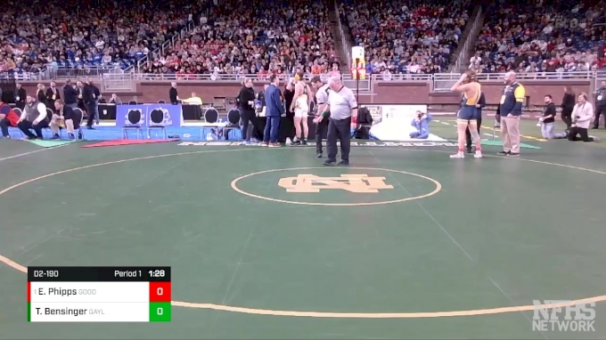 D2-190 lbs 1st Place Match - Easton Phipps, Goodrich HS vs Ty Bensinger ...
