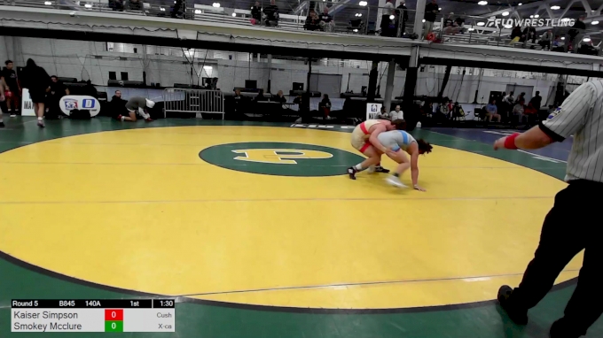140A lbs Semifinal - Kaiser Simpson, Cushing Wrestling vs Smokey ...