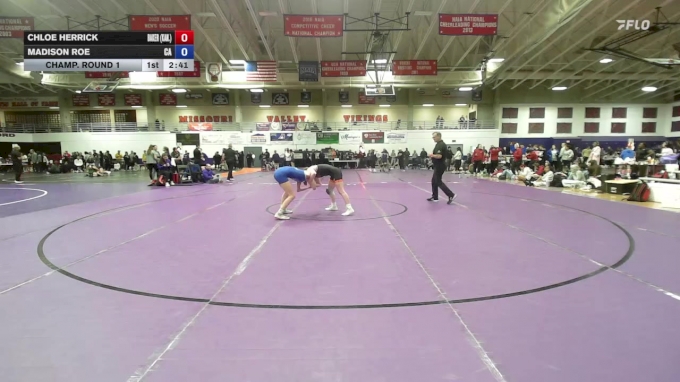 124 lbs Champ. Round 1 - Chloe Herrick, Baker University vs Madison Roe ...
