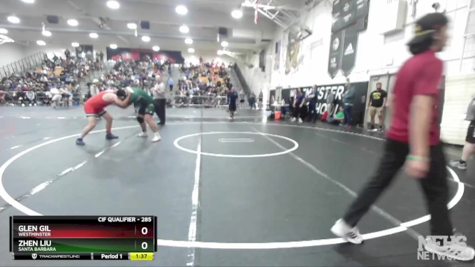 285 lbs Champ. Round 1 - Zhen Liu, Santa Barbara vs Glen Gil, Westminster