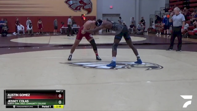 184 lbs Quarterfinal - Austin Gomez, Coe vs Jessey Colas, North Iowa ...